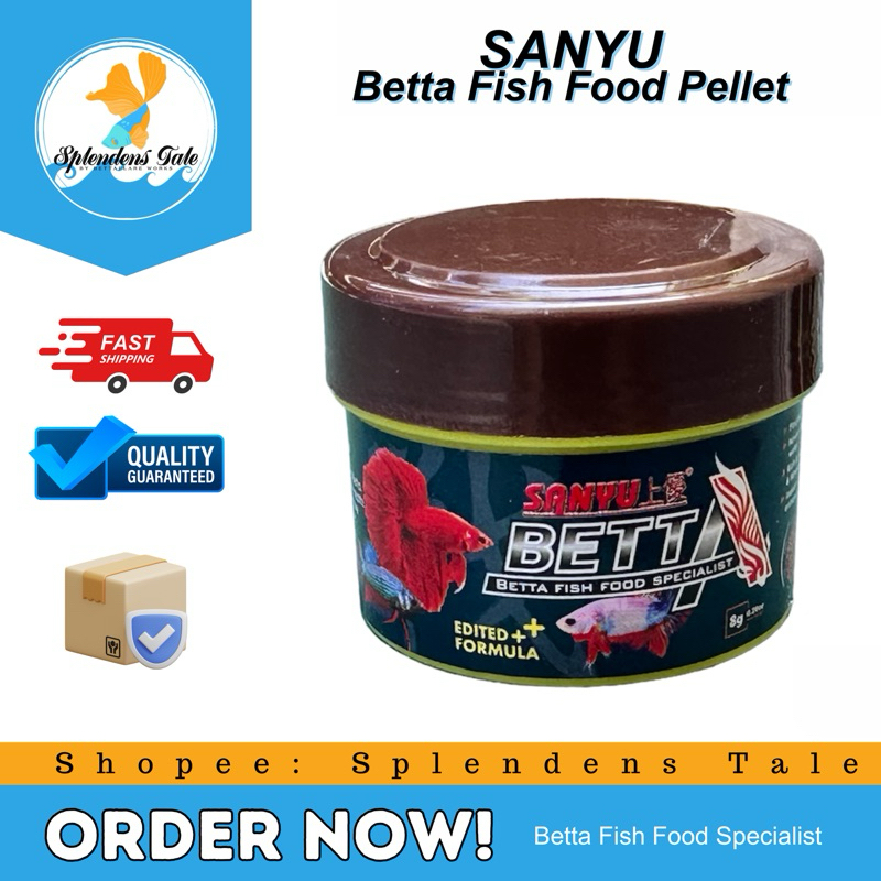 Sanyu Betta Fish Food Specialist (8g) Pellet for Tropical Fighting Fish ...