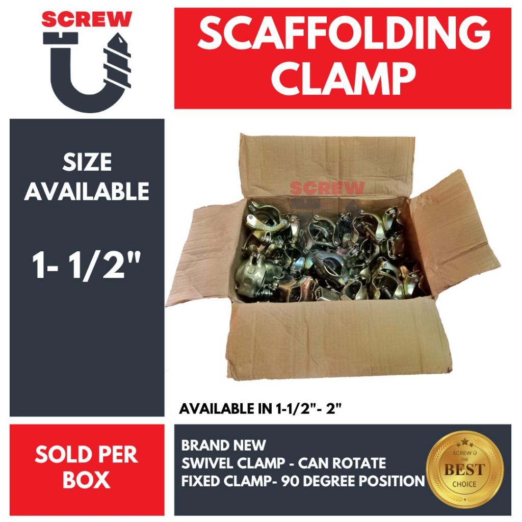 1 1/2 (SOLD PER BOX) SCAFFOLDING CLAMP | SWIVEL CLAMP & FIXED CLAMP ...