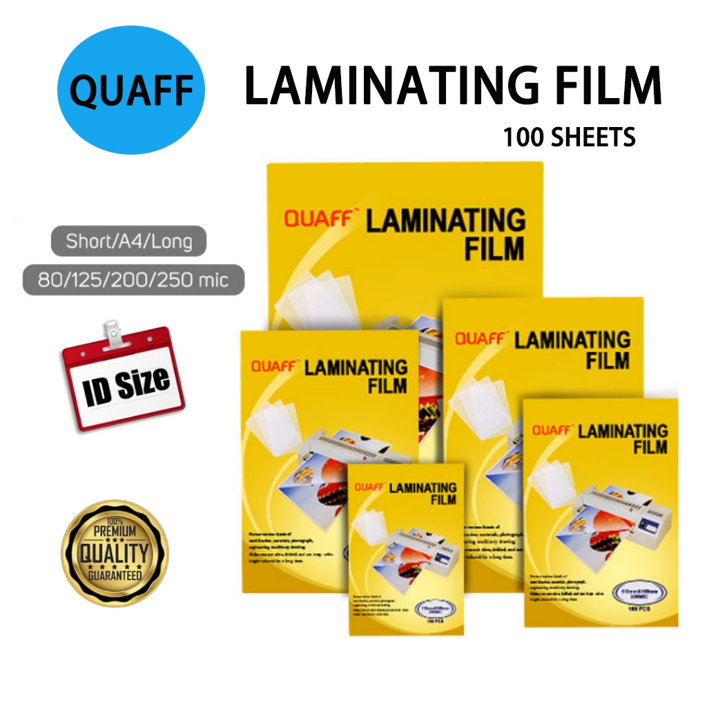 QUAFF Laminating Film Short - A4 - Long Size (125 Micron - 250 Micron ...