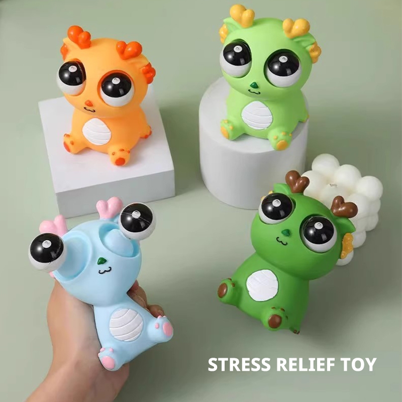 Squeeze Stress Relief Toy Eye Popping Dragon Funny Eyeball Burst Toys ...
