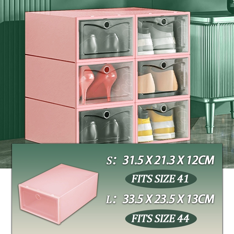 Transparent With Cover Shoe Box Organizer Foldable Candy Color ...