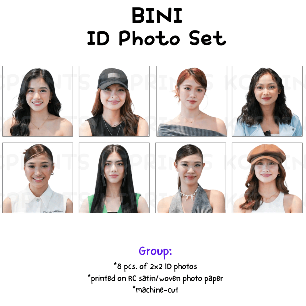 BINI ID Photo Set 2x2 8 pcs Fanmade PPOP | Shopee Philippines