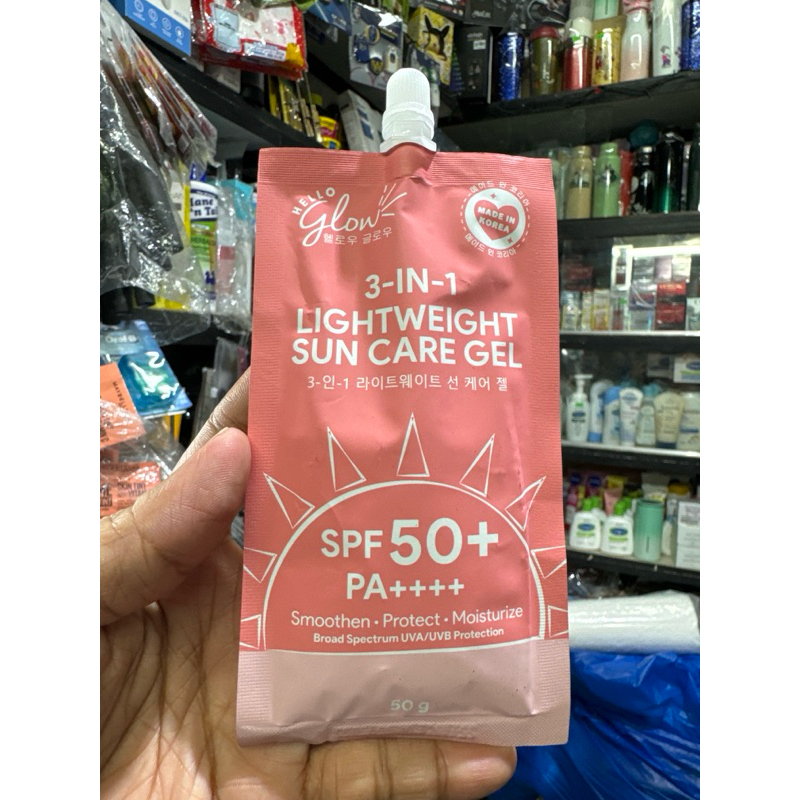 HELLO GLOW 3-in-1 Lightweight Sun Care Gel spf50+ PA+++ | Shopee ...