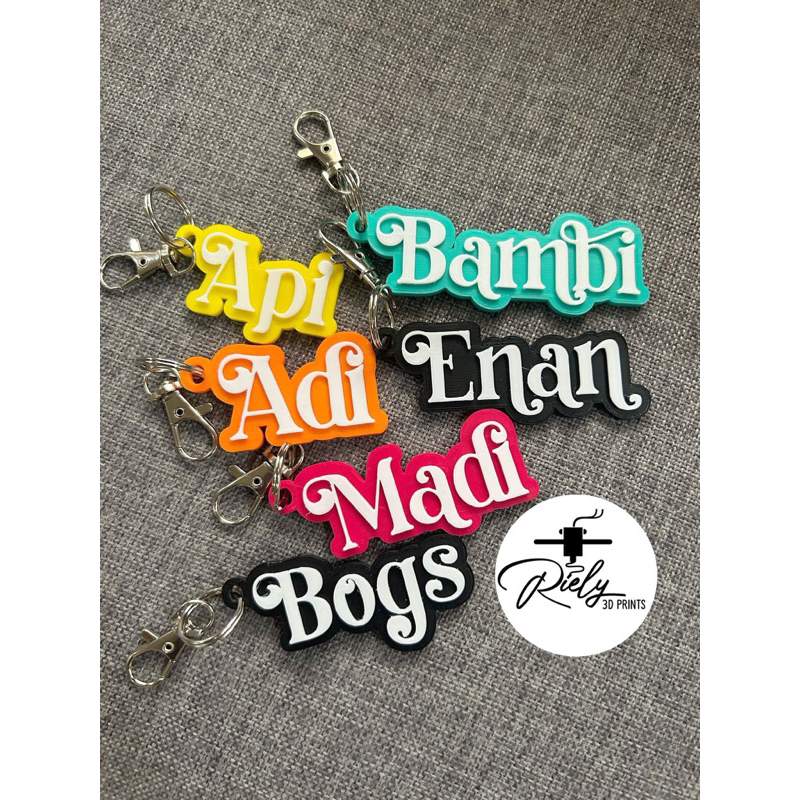 Personalized Two tone Name Tag Keychain 3D printed Single Name | Shopee ...