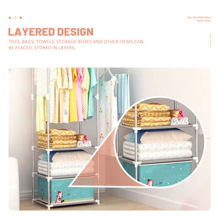 Clothes Storage Rack Hanging Wardrobe Hanger Rack Bedroom Hanger ...