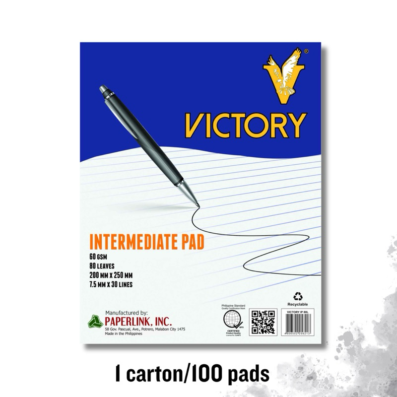 1 Carton Victory Intermediate Pad/ 100 Pads | Shopee Philippines