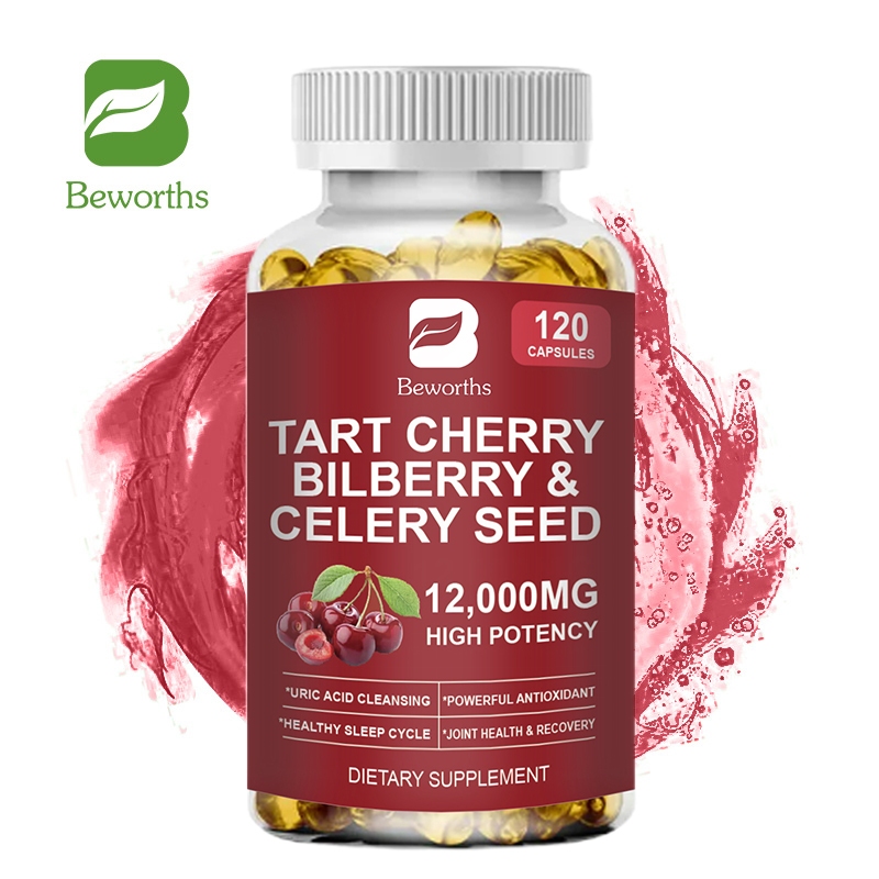 Organic Tart Cherry Extract Capsules with Bilberry Fruit & Celery Seed ...