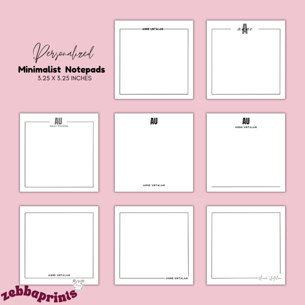 PERSONALIZED MINIMALIS NOTEPADS (Name Frame) | Shopee Philippines