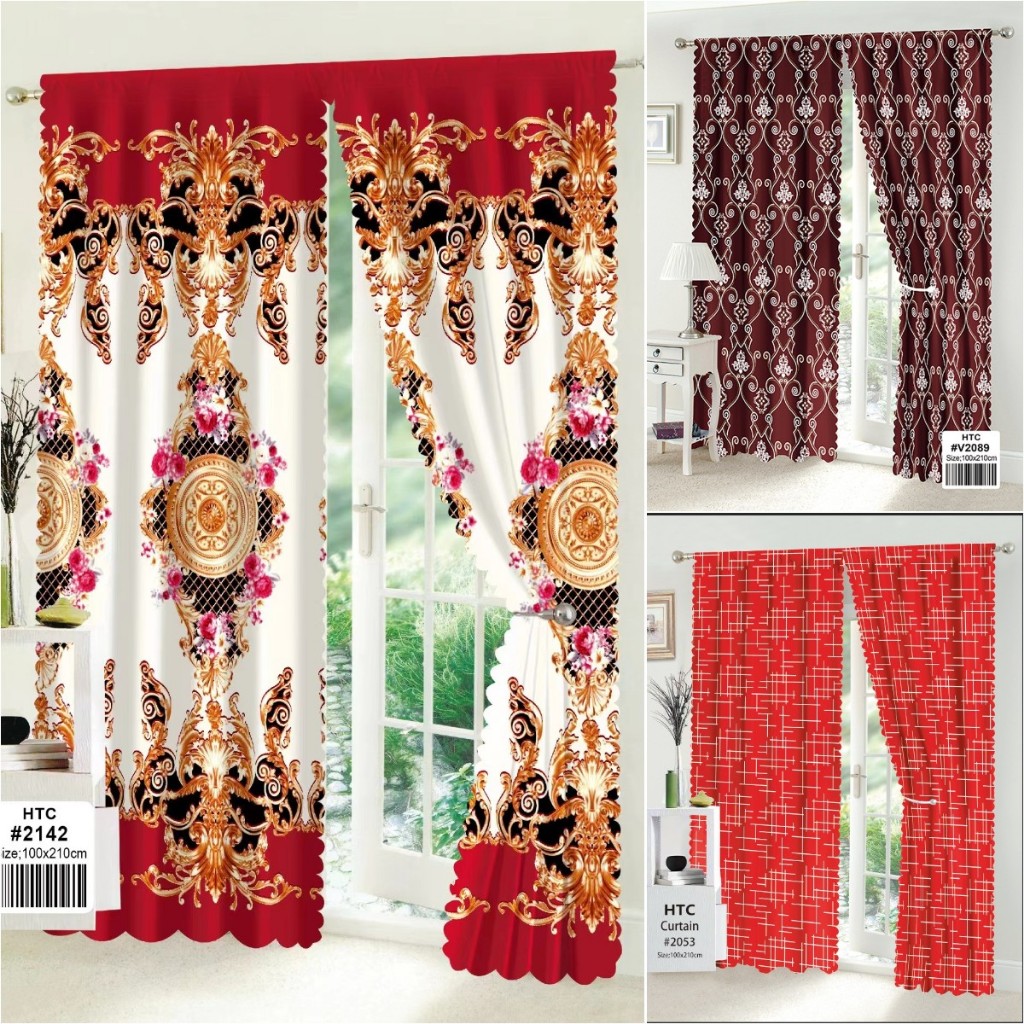 Elegant Red Pink Kurtina Sale Curtain Sale for Window Door Room ...