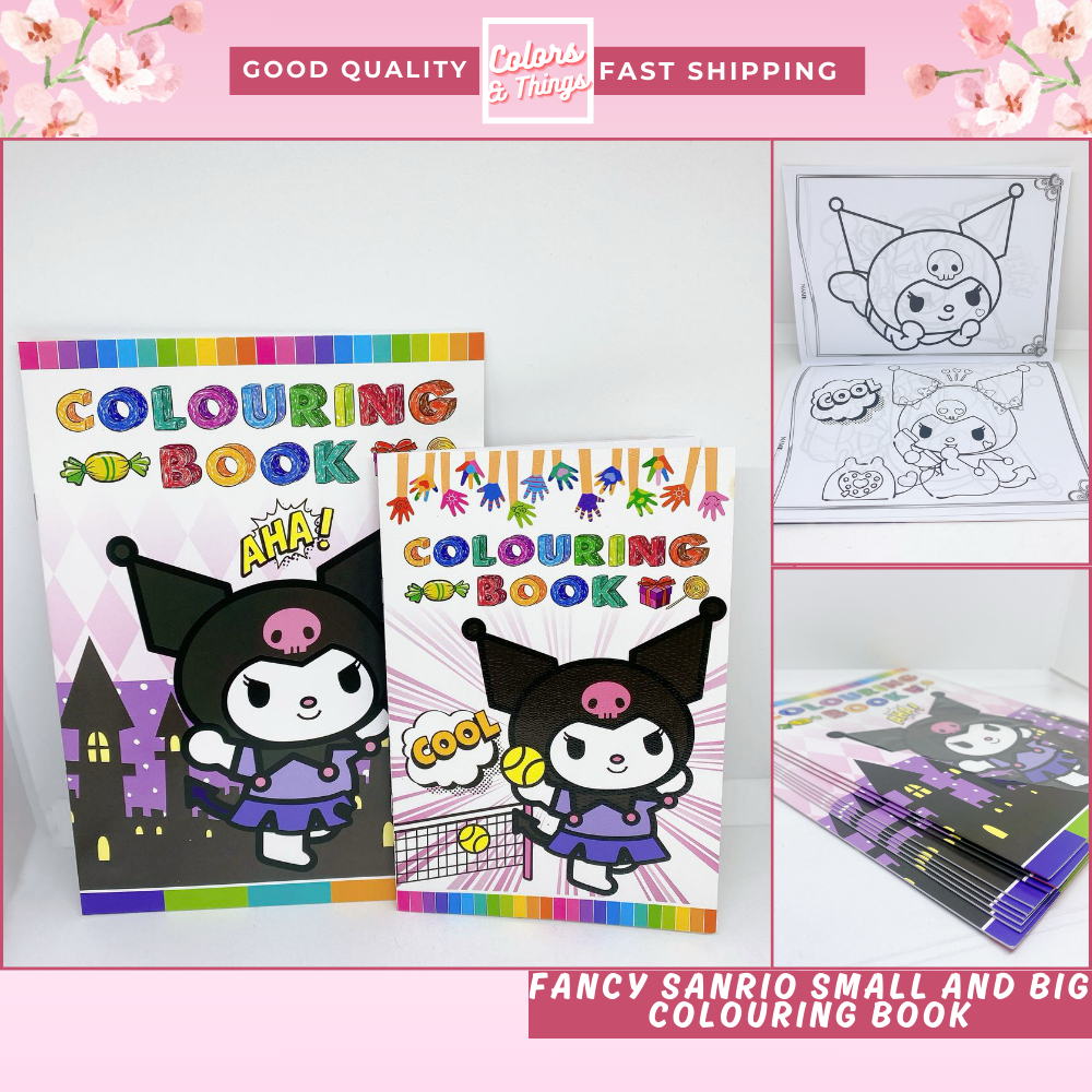 Colorsandthings Fancy Sanrio Kuromi Character Colouring Book Small and ...