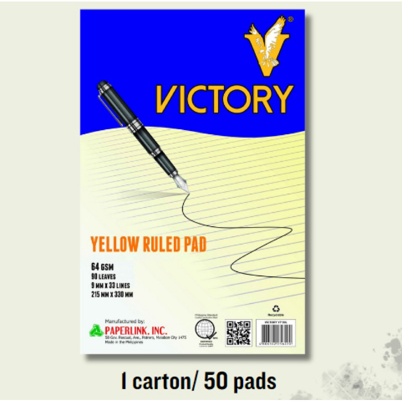 1 Carton Victory Yellow Pad/ 50 Pads | Shopee Philippines