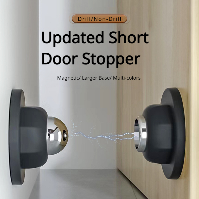 Stainless Steal Ruber Magnetic Door Stopper No Drilling Anti-collision ...