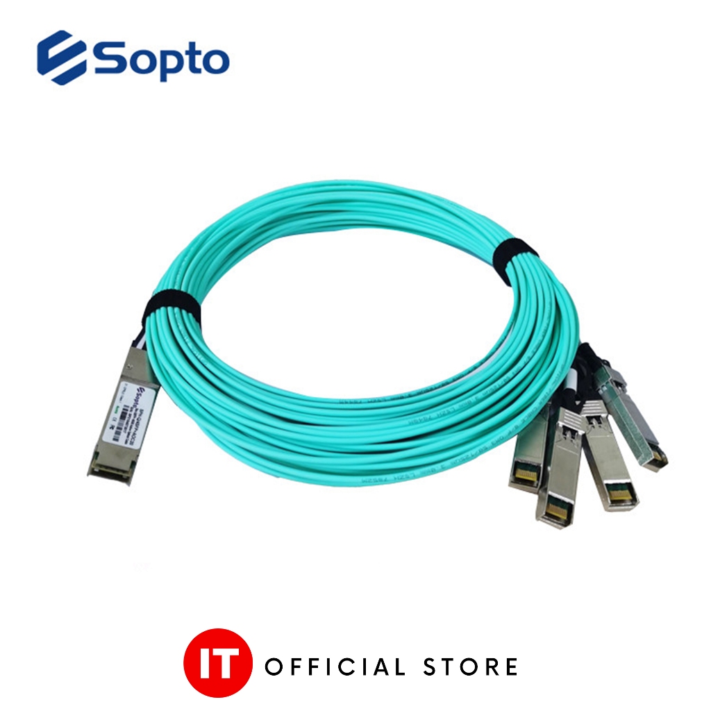 Sopto AOC Breakout Cable - 40G QSFP+ to 4x 10G SFP+ Active Optical ...