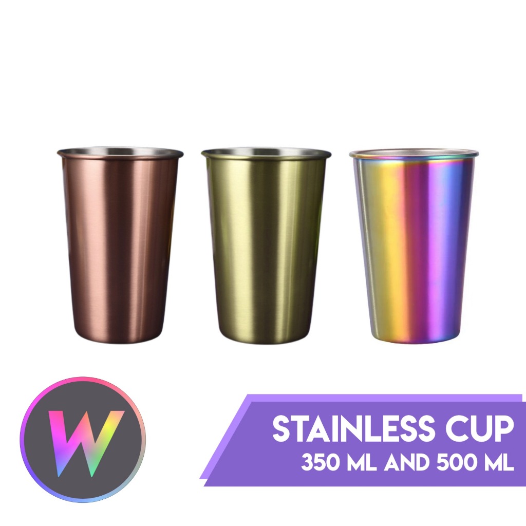 Stainless Cup for Iced Coffee, Cocktail, Beer, Water Mug, 350 ml 500ml Stainless (Food Grade ...