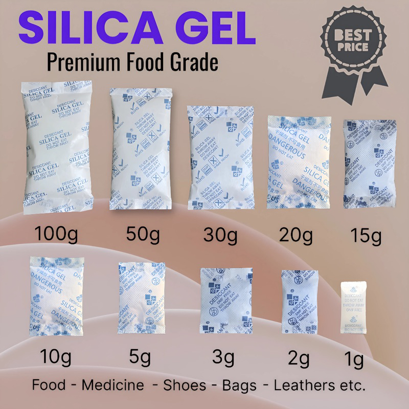 (DAILY SHIPOUT) Premium Silica Gel Desiccant for Food, Bags, Shoes etc ...