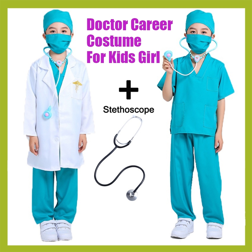 Doctor Career Costume for Kids Girl Surgeon Outfit Halloween Costume ...