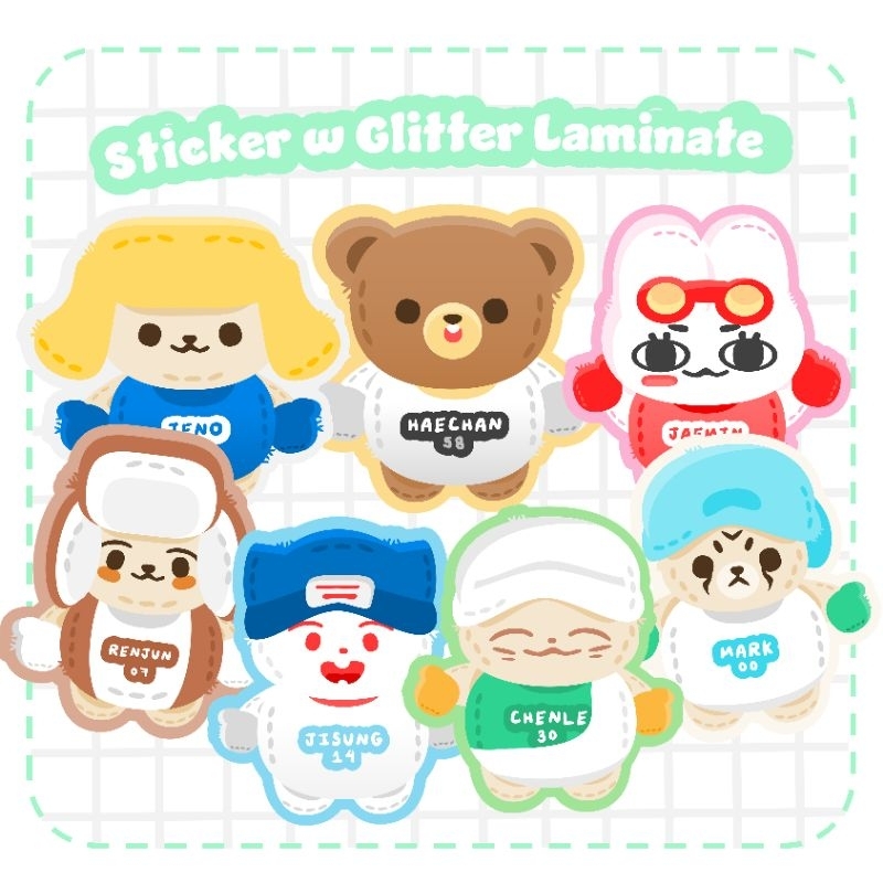 NCT Dream Plushie Fanart Waterproof Glitter-Laminated Stickers | Shopee ...