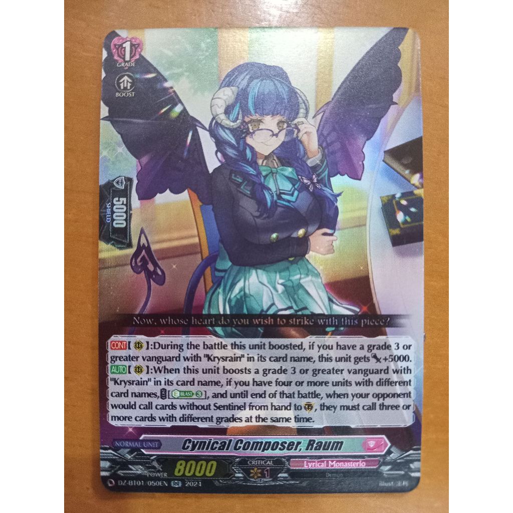 CFV Cynical Composer, Raum RR DZ-BT01 Lyrical Monasterio Cardfight Vanguard English | Shopee ...