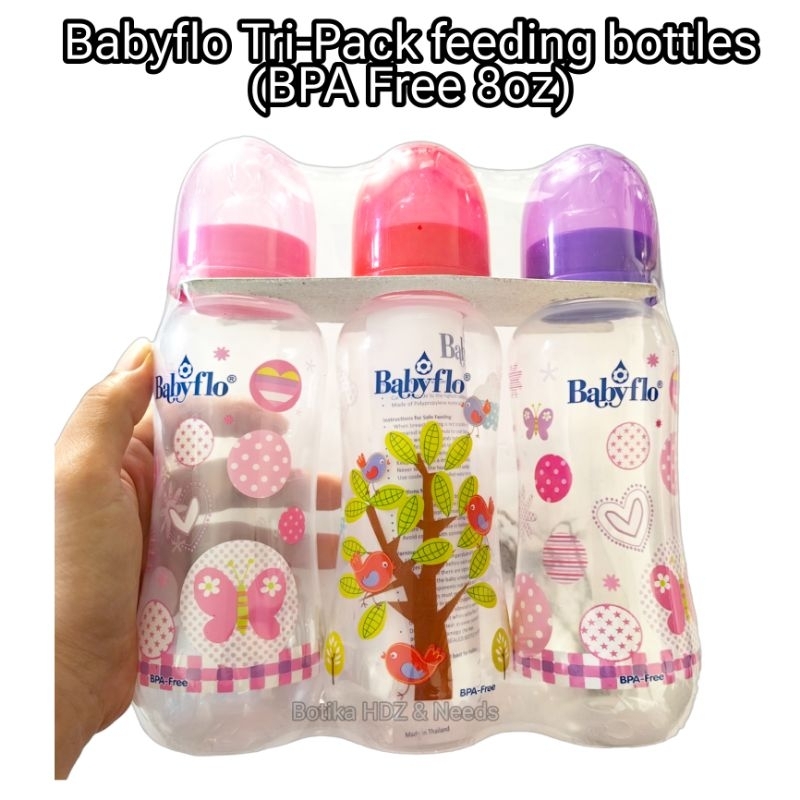 BabyFlo Tri-Pack Feeding bottles BPA free (safe to use) | Shopee ...