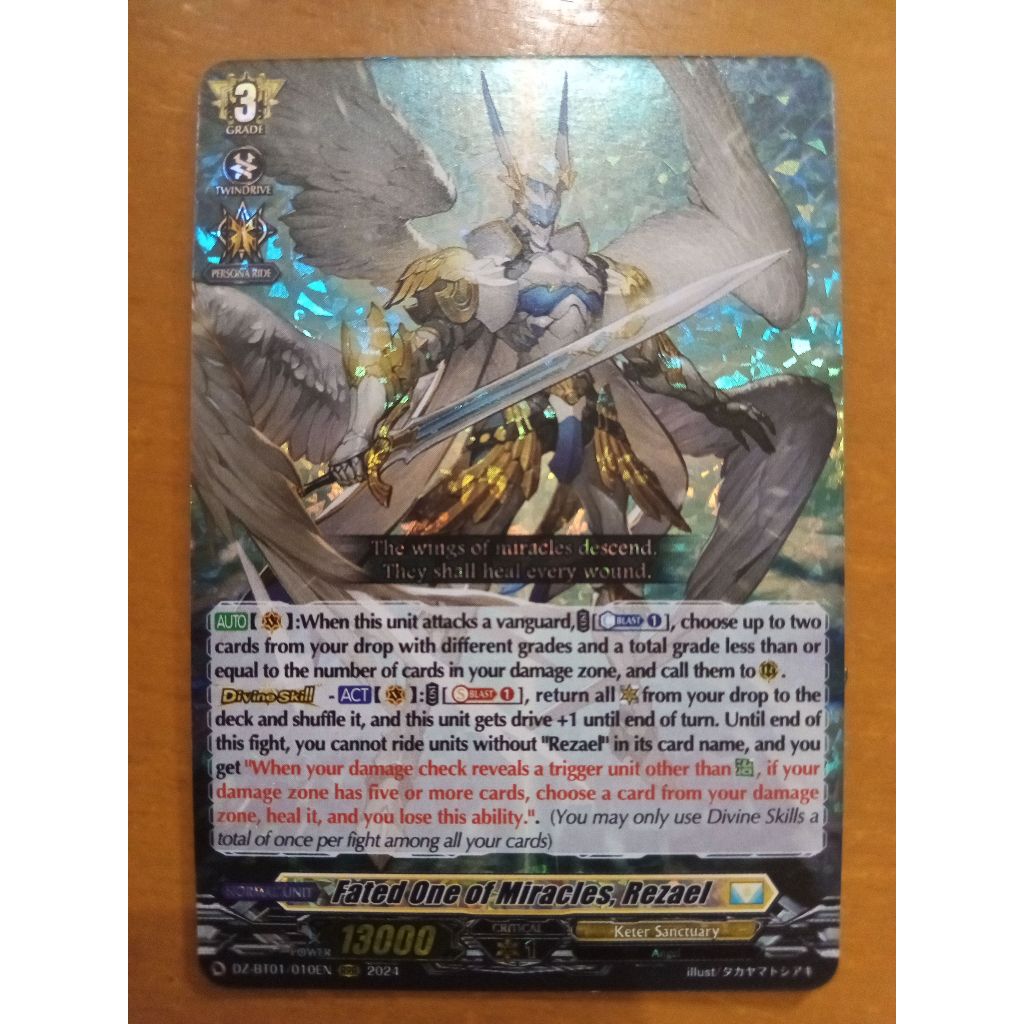 CFV Fated One of Miracles, Rezael RRR DZ-BT01 Keter Sanctuary Cardfight Vanguard English ...