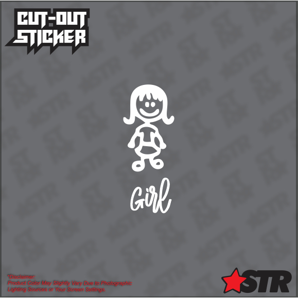 Personalized Family Stick Figure Cut-out Car Sticker Waterproof ...