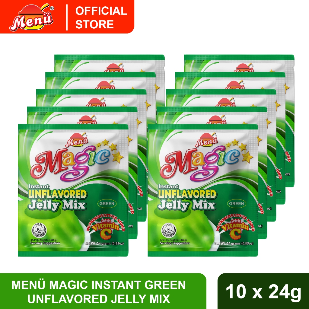 Menu Magic Instant Green Unflavored Jelly Mix 24g x 10 Packs | Shopee ...