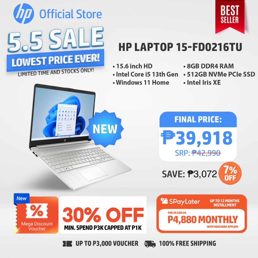 HP Laptop,15 inch | Intel i5/i7 12th/13th Gen ,8GB RAM,512GB,Windows 11 ...