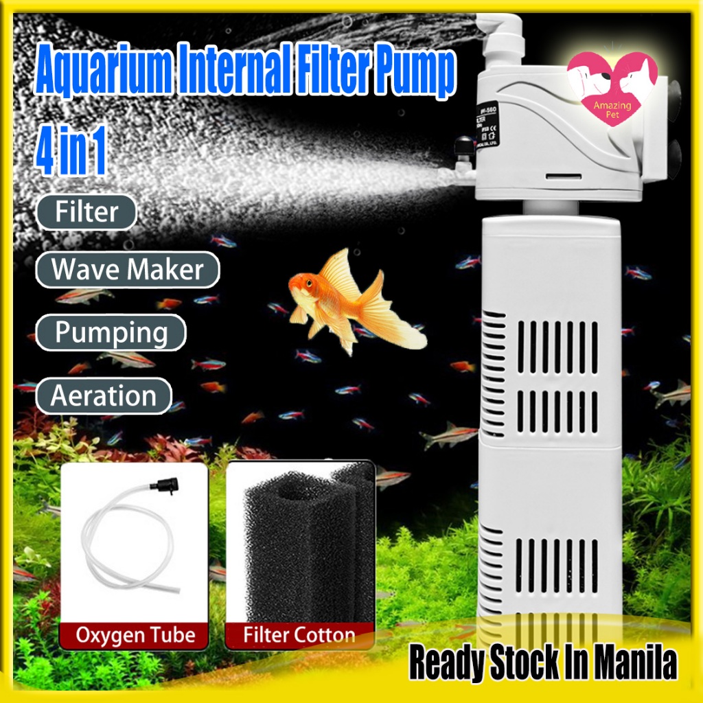 4 in 1 Submersible Aquarium Internal Filter Pump for Fish Tank and Pond ...