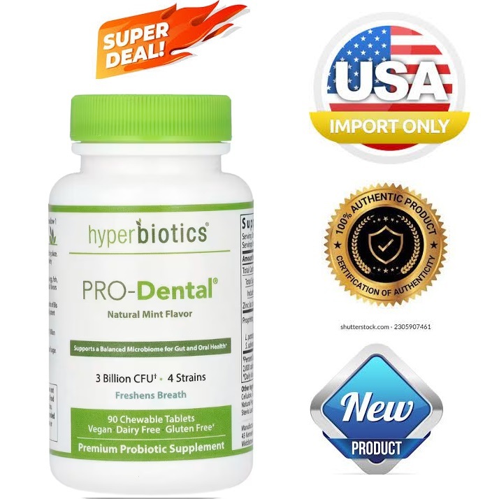 Hyperbiotics PRO-Dental Oral Probiotics 90 Chewable Tablets | Shopee ...