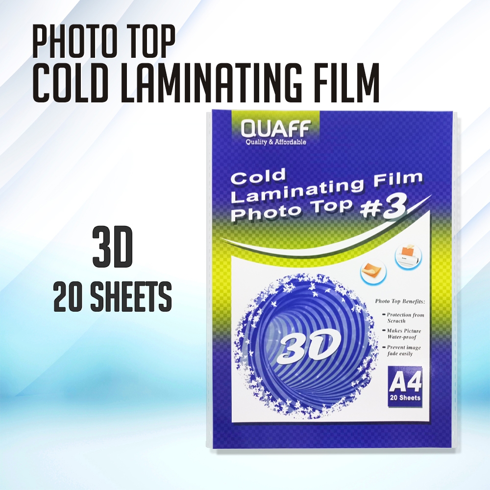 QUAFF Photo Top Cold Laminating Film A4 Size (20sheets/pack) | Shopee ...