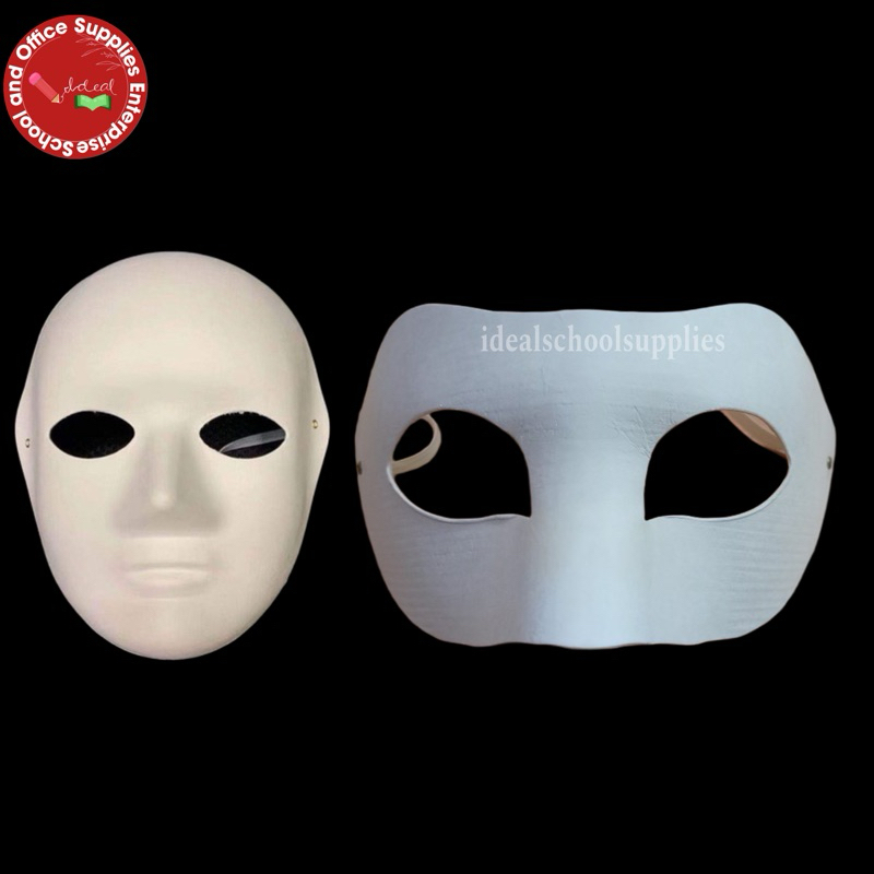 Mask Plain White paper mache | Shopee Philippines