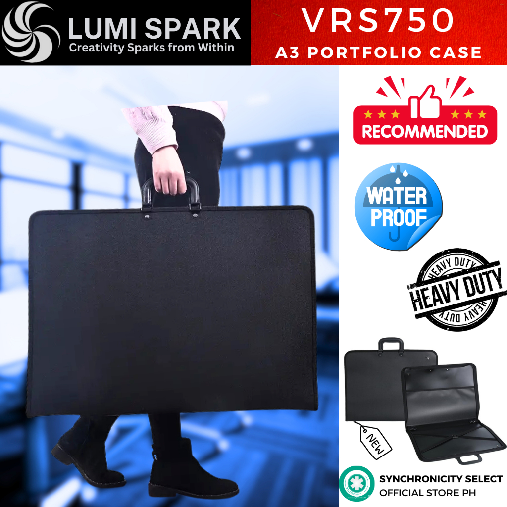 VRS750 A3 Portfolio Case | Painting Sketch Bag | LUMISPARK Waterproof Plate Protect Large ...
