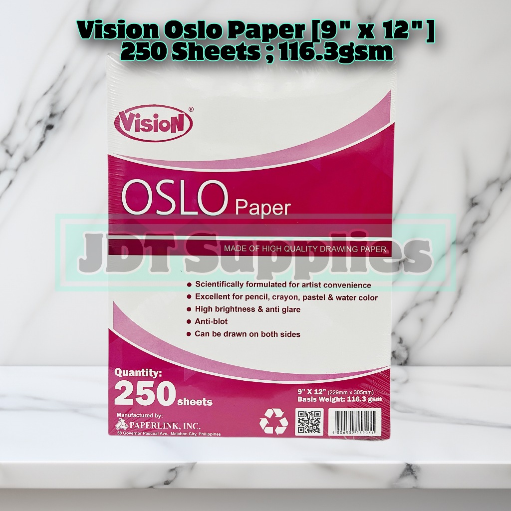 Vision Oslo Paper [White/Cream Color] [9x12"] [250 sheets] | Shopee ...