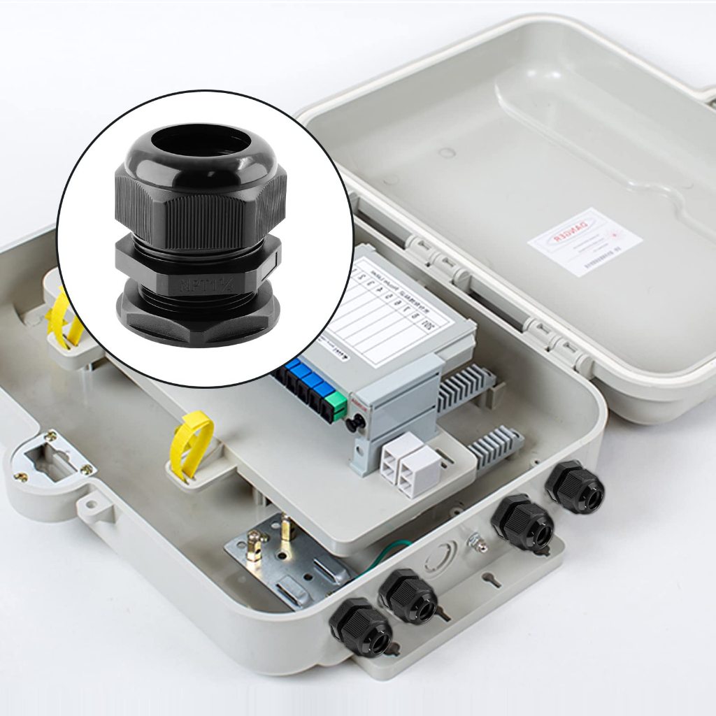 Waterproof Nylon Cable Gland Connector IP68 White M8*1.25 Cable Gland Connector Adjustable ...