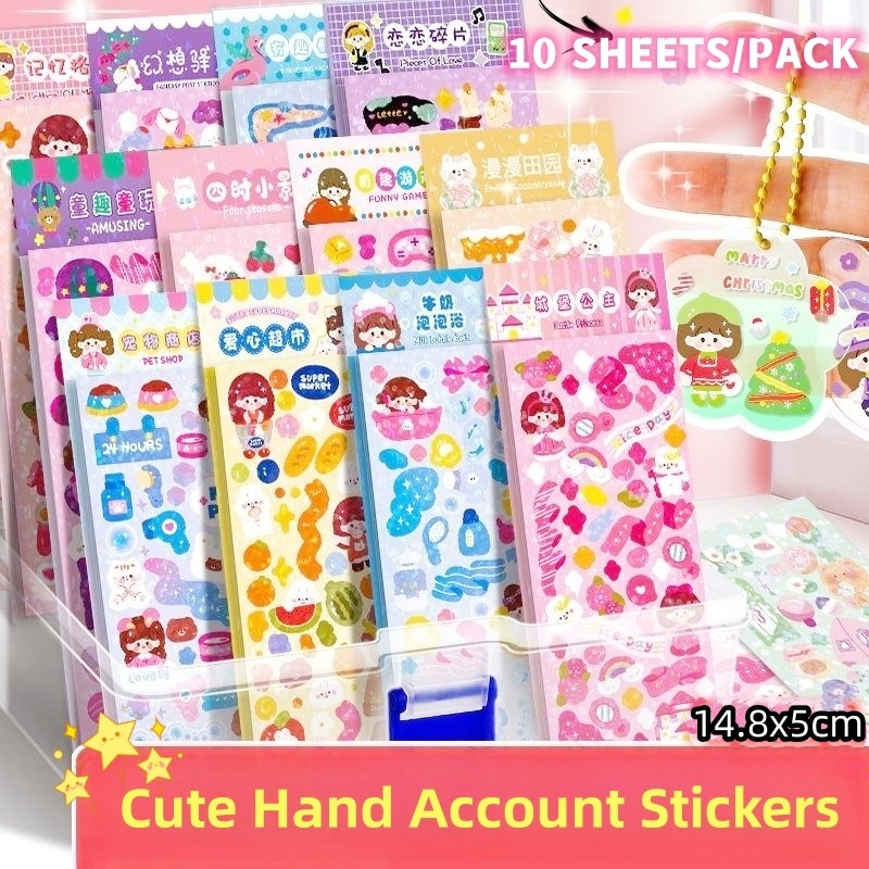 Cute Cartoon Stickers Hand Account Material Stickers DIY Decorative ...