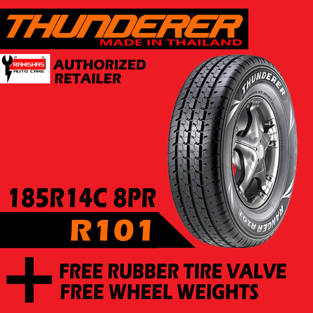 185R14C 8Ply Thunderer R101 Tires 102/100Q (Thailand made) Free Rubber ...
