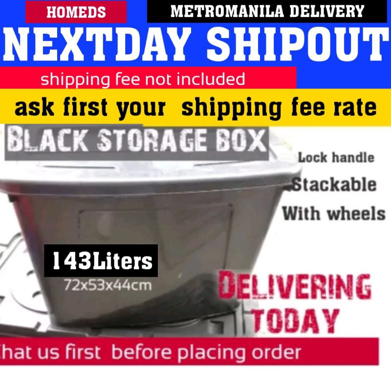 Black storage Sq 143L 72x53x44cm metromanila | Shopee Philippines