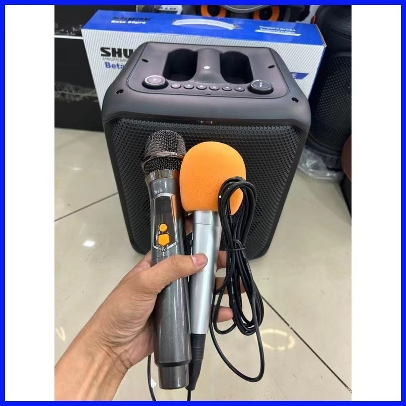 Bluetooth Karaoke Speaker with 2 Free Microphones Subwoofer Party ...