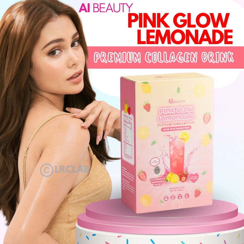 Ai Beauty Pink Glow Lemonade by Ivana Alawi Collagen Drink with Gluta ...