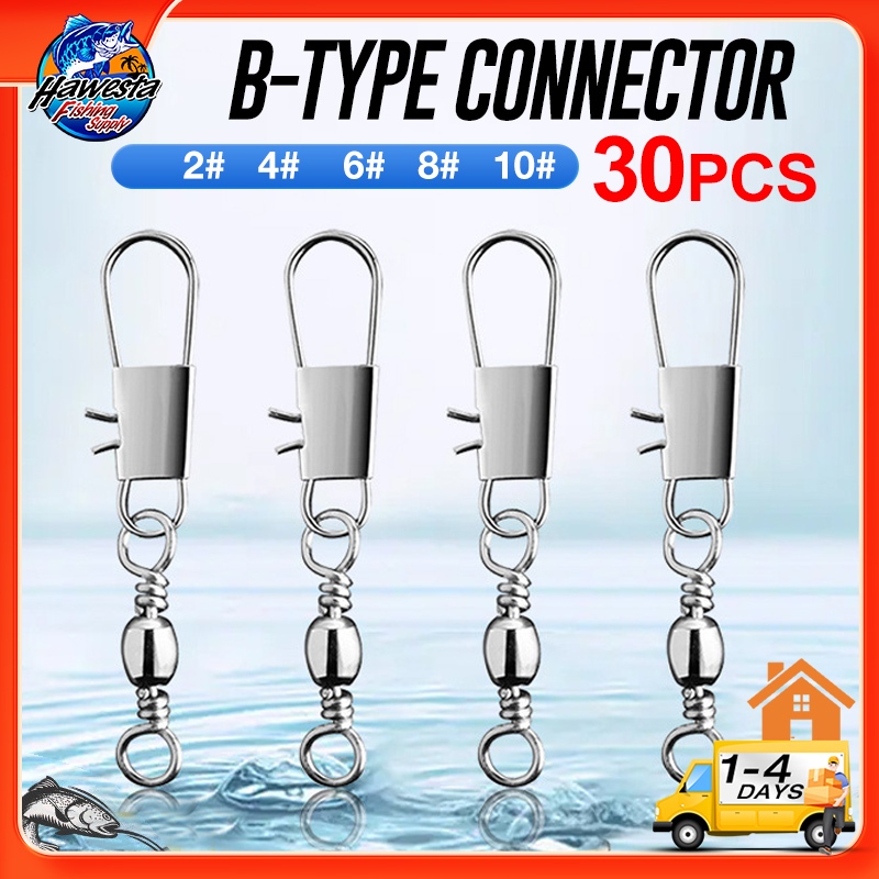 30pcs Fishing Line Connector Bucket Rotating Ring Interlocking | Shopee ...