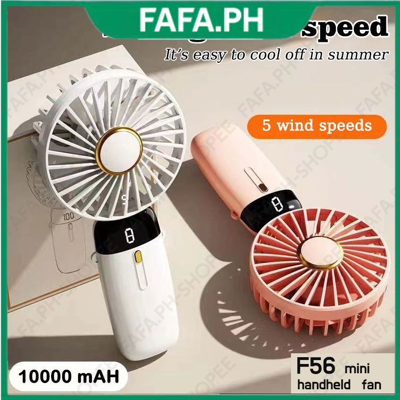 F56 Portable Mini Fan USB Rechargeable 5gears Adjustable Cooling Handheld Fan with Battery ...
