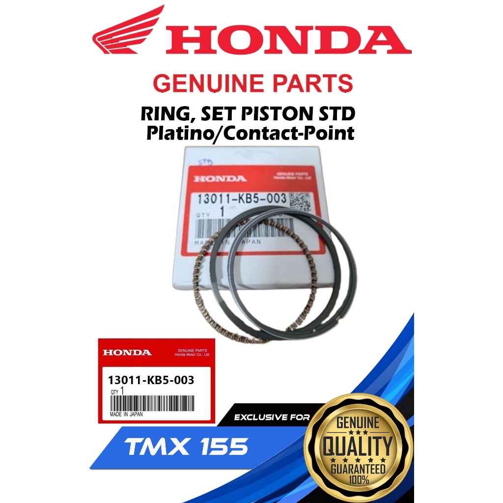 HONDA GENUINE PISTON RING FOR TMX 155 PLATINO/CONTACT POINT ( 13011-KB5 ...