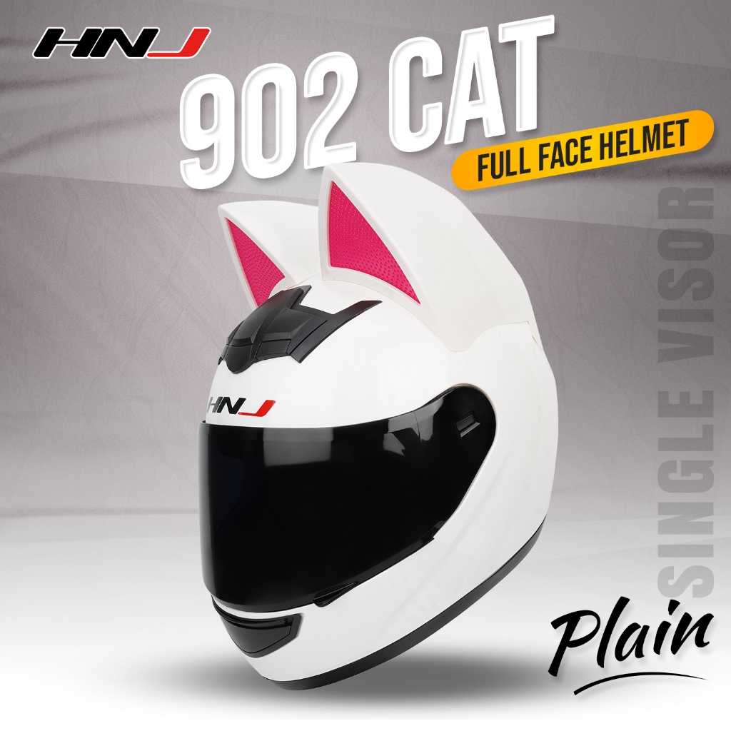 HNJ 902 CAT Full Face Helmets for Motorcycle (Single Visor) | Shopee ...