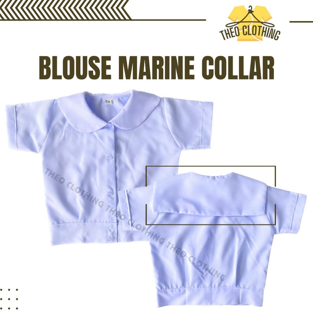 Marine Collar Blouse School Uniform for Girls Elementary High School ...