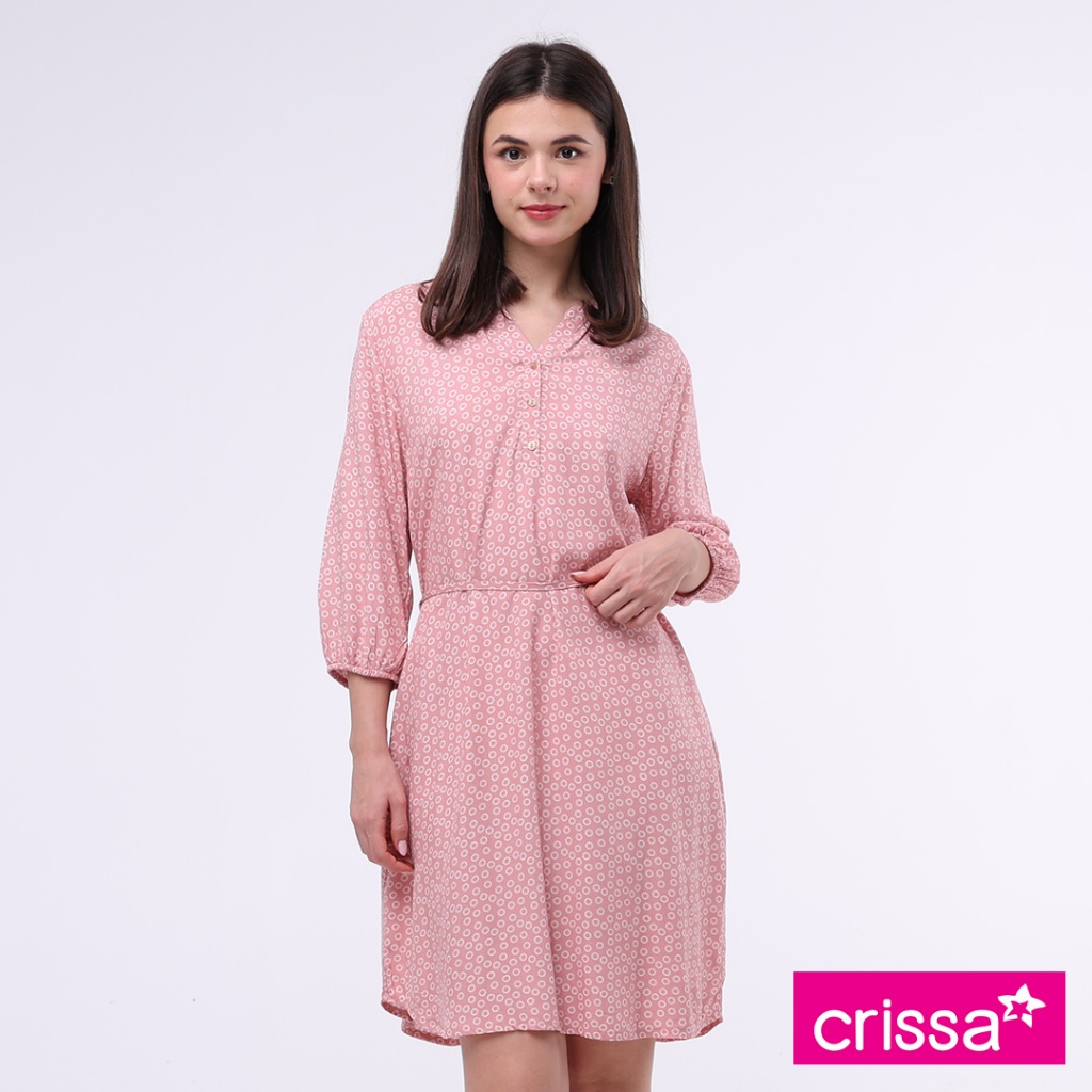 Crissa Woven Printed Short Sleeves Dress CSDT18-0189 | Shopee Philippines