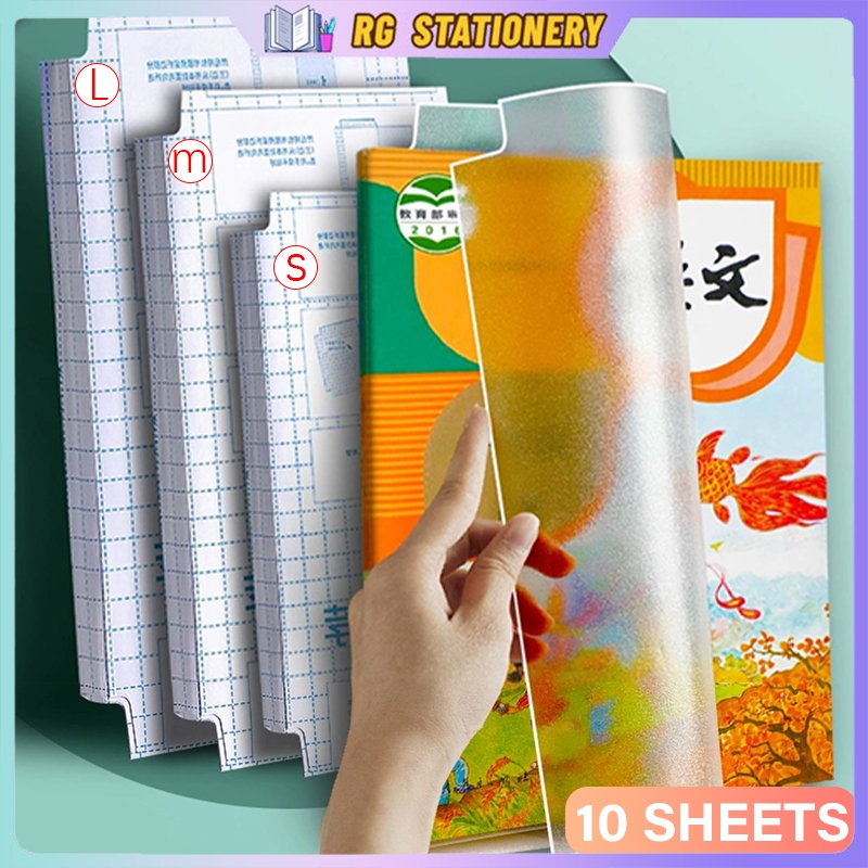 10 Sheets Self-adhesive Book Wrapper Transparent Self-adhesive ...