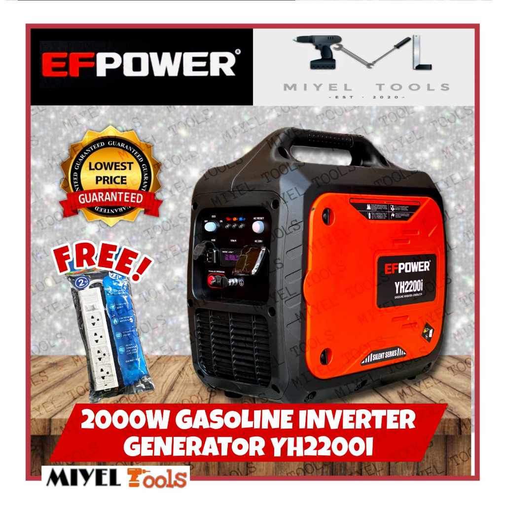 EFPOWER Inverter Gasoline Generator Silent Portable Genset 2000W ...