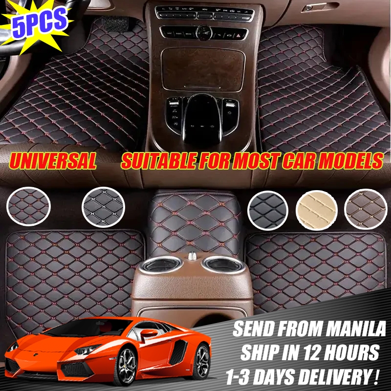 5 Pcs Universal Car Auto Floor Mats Premium Deluxe Carpet Floor Mat Set ...