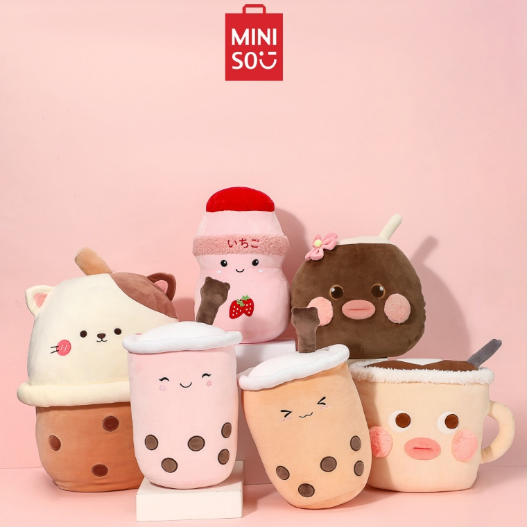 Miniso Beverages Series Pillow Strawberry Milk Shake and Little Bear ...