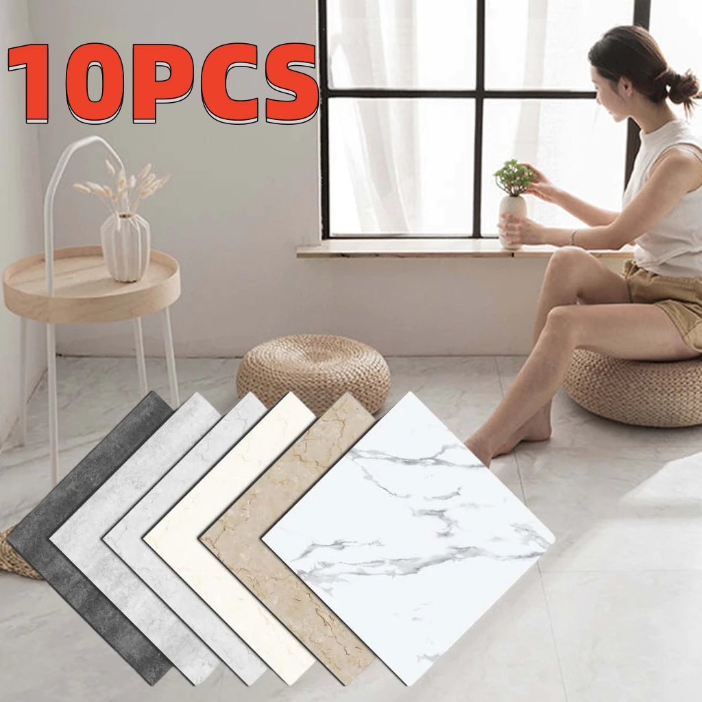 10PCS 45x45CM Marble vinyl tiles Floor Stickers Self Adhesive ...